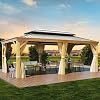 YITAHOME 12x20ft Hardtop Gazebo with Nettings and Curtains, Wood Grain ...