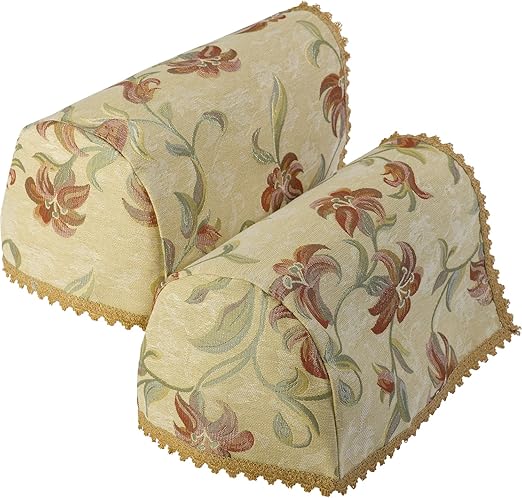 Classic Home Store Tropicana Decorative Jumbo Arm Cap Pair Floral ...