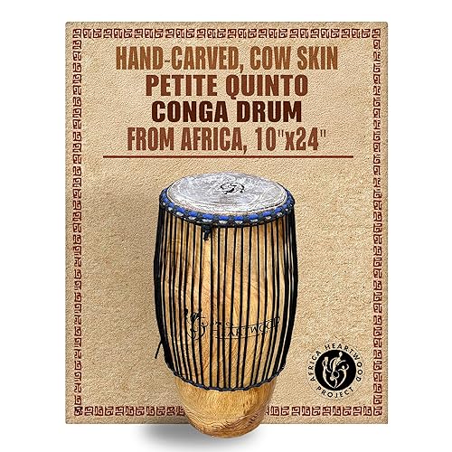 Africa Heartwood Project Classic Hand-carved African Quinto Conga Drum ...