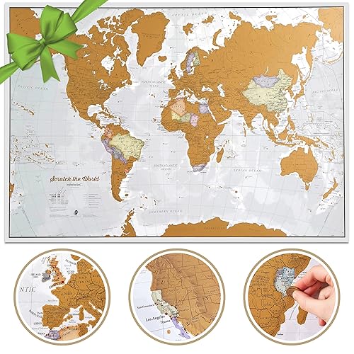 Scratch The World ® Travel Map - Scratch Off World Map Poster - X-Large ...