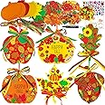 Amazon.com: Winlyn 24 Sets Fall Craft Kits Autumn Scarecrow Crafts Fall ...