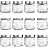 Amazon.com: 24 Pack Mason Jars Wide Mouth 8oz - Wide Mouth Mason Jars with Silver Metal Airtight ...