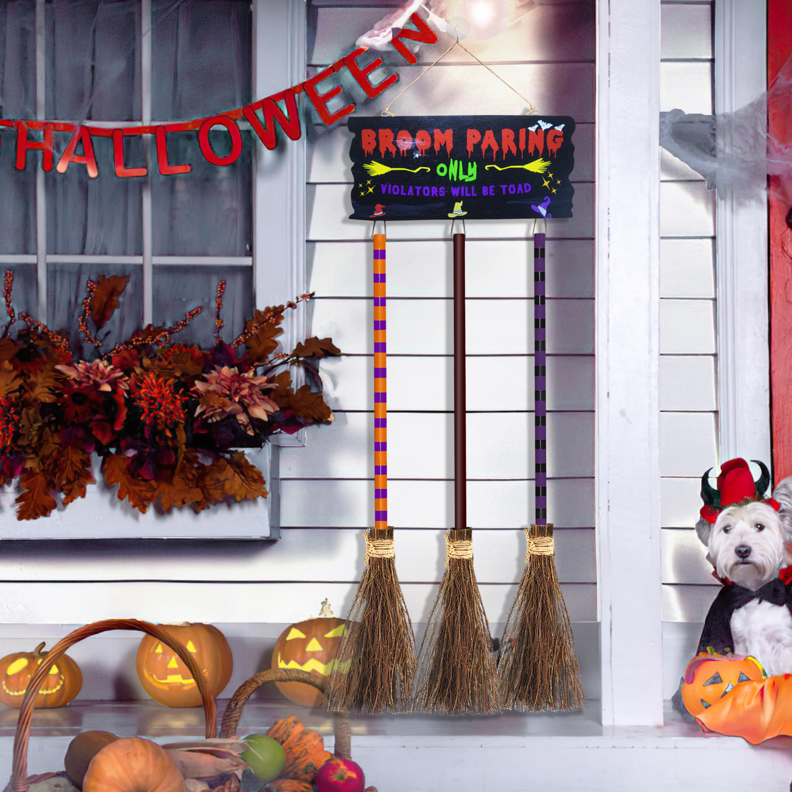 Halloween Decorations,Witches Broom Halloween Decor,Broom Parking Sign ...