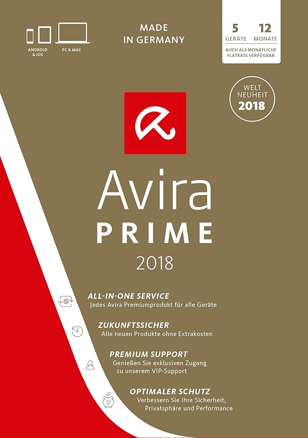 Avira Prime Edition 2018 / All-in-one: Antivirus Pro & Tuning Software ...