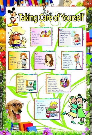 laminated TAKING CARE YOURSELF educational teaching school type poster ...