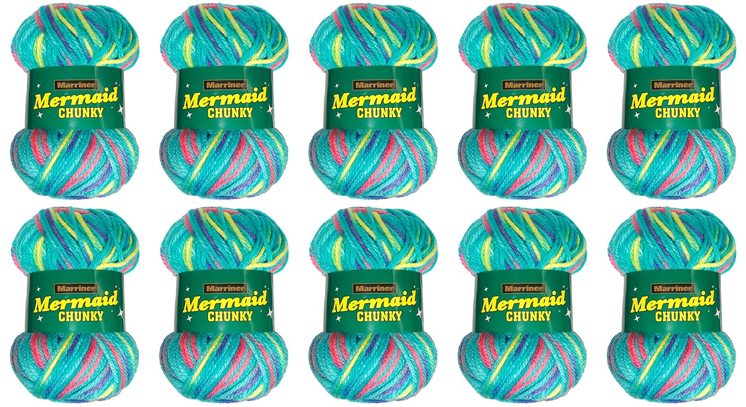 Home & Garden Store Marriner Mermaid Chunky Knit 100G Carnival, 5 Ball ...