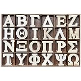 Amazon.com: 3 Inch 112 Pieces Wooden Greek Letters Bold Font Unfinished ...