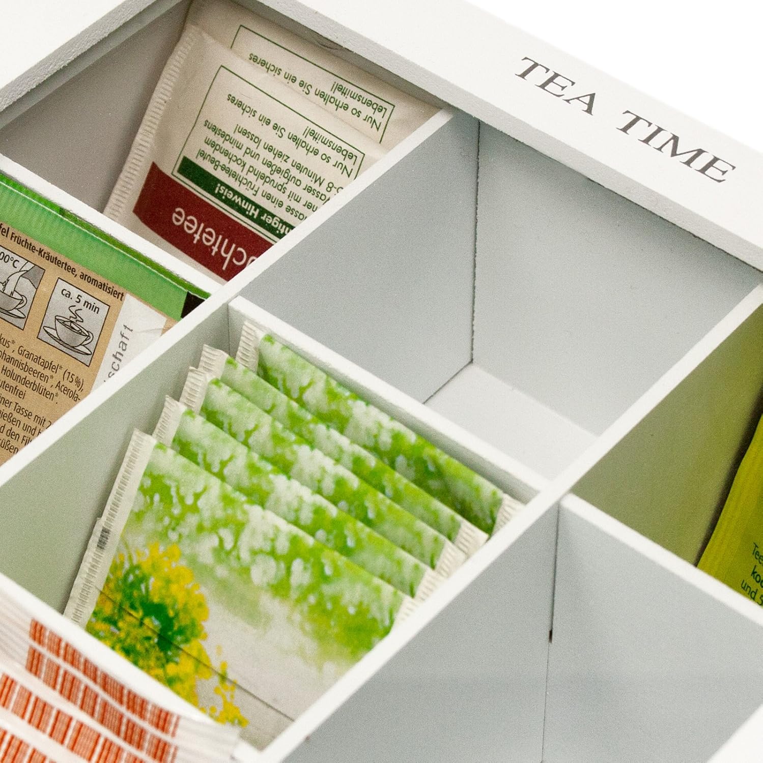 Decorazioni per interni Luxe houten Theedoos Wit Tea Time 9 vakken Casa ...