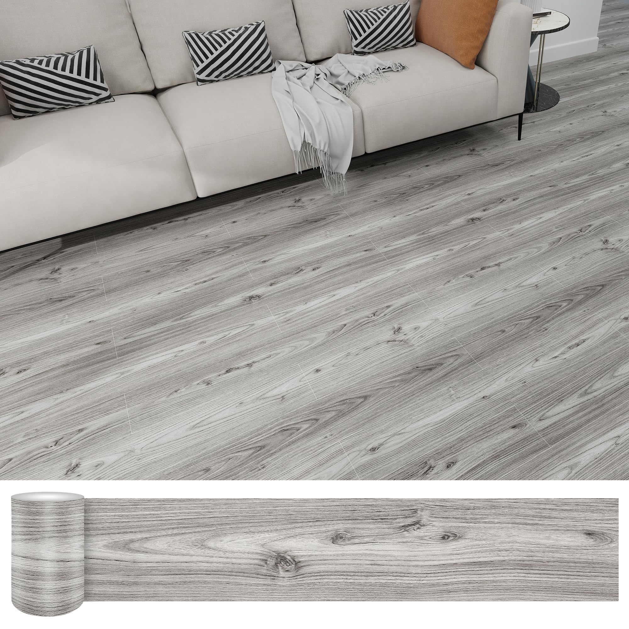 Peel and Stick Floor Tile, 4 Pack 6 Sq.Ft, Waterproof Wood Plank Vinyl ...