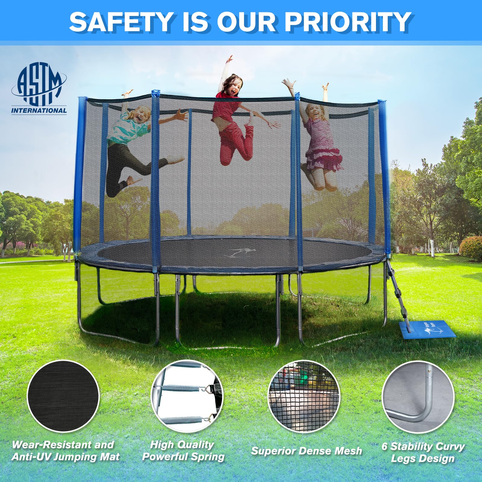 Mua Kangaroo Hoppers Outdoor Trampoline for Kids, 10/12/15 FT with ...