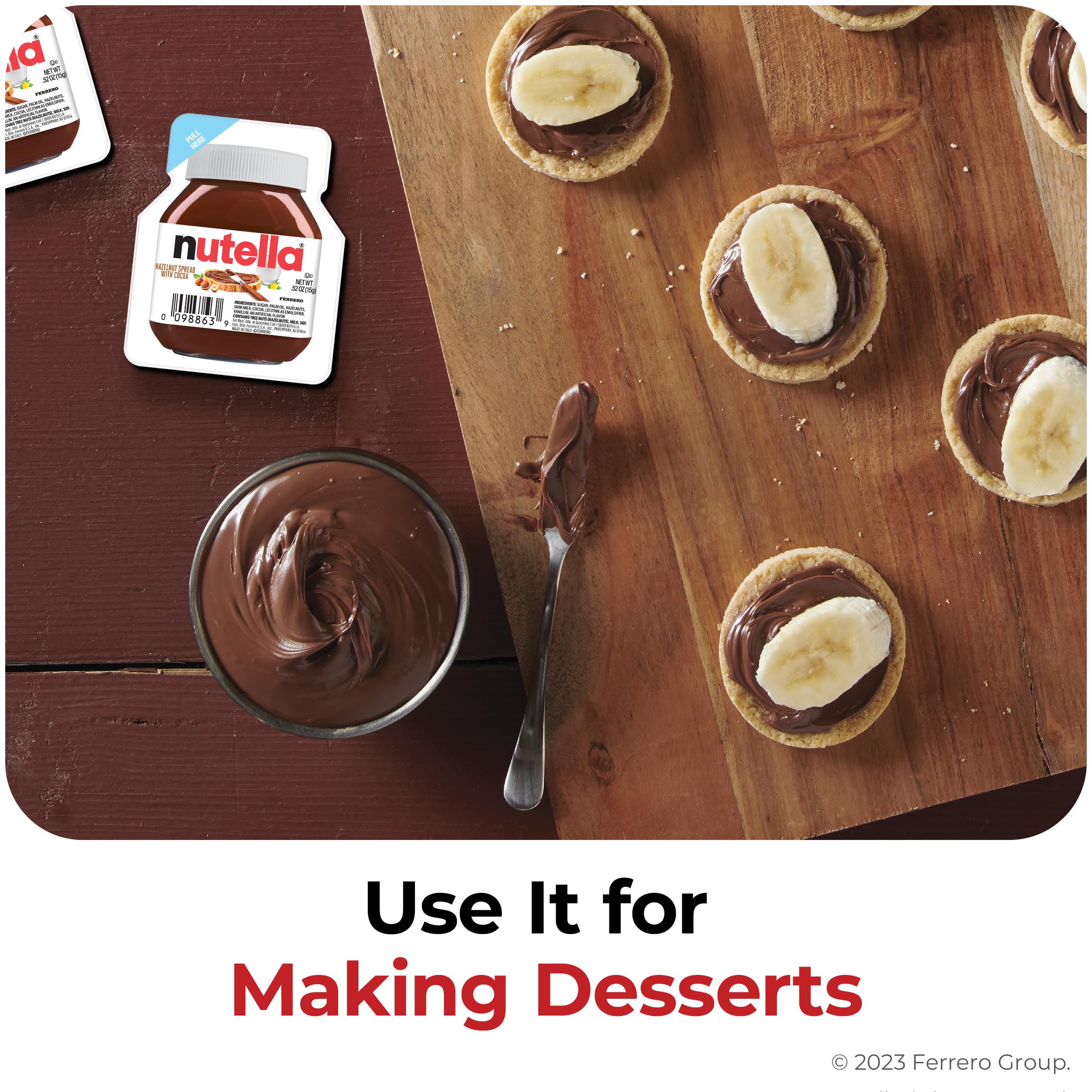 Mua Nutella Hazelnut Spread Single Serve Mini Cups, 120 Packs, Baking ...