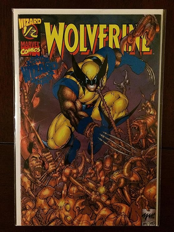Wolverine Wizard 1/2 Special Blue Foil Edition 1997 Comic Book with ...