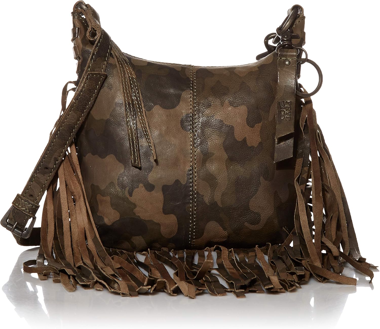 Amazon.com: Frye and Co Handbags Jolie Fringed Leather HOBO Bag, Camo ...