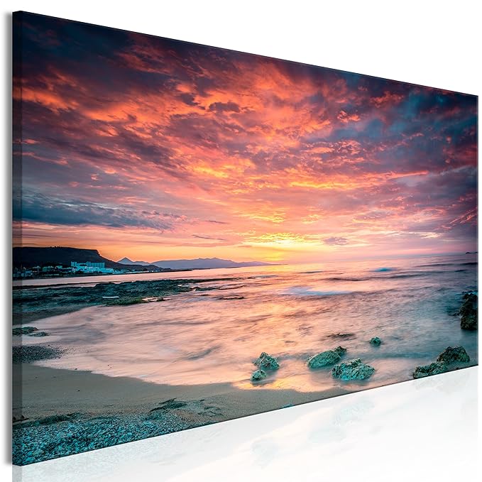 decomonkey Bilder Strand Meer 150x50 cm 1 Teilig Leinwandbilder Bild auf Leinwand Wandbild ...