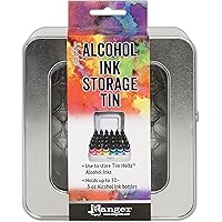 Amazon.com: Ranger Tim Holtz Alcohol Ink Storage Tin 6.38 x 6 x 3.13 ...