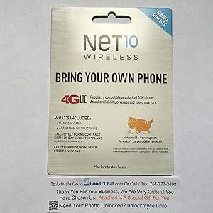 Amazon.com: Net 10 4G LTE Nano Sim Card Kit : Cell Phones & Accessories