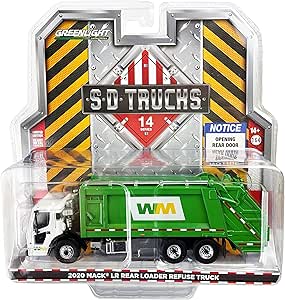 Amazon.com: 2020 Mack LR Rear Loader Refuse Garbage Truck WM Waste Management White and Green S ...