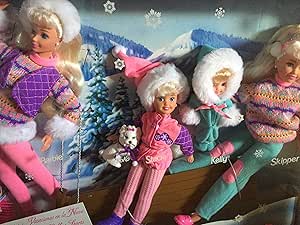 Amazon.com: BARBIE WINTER HOLIDAY Set SLEDDING FUN w 4 DOLLS (Skipper ...