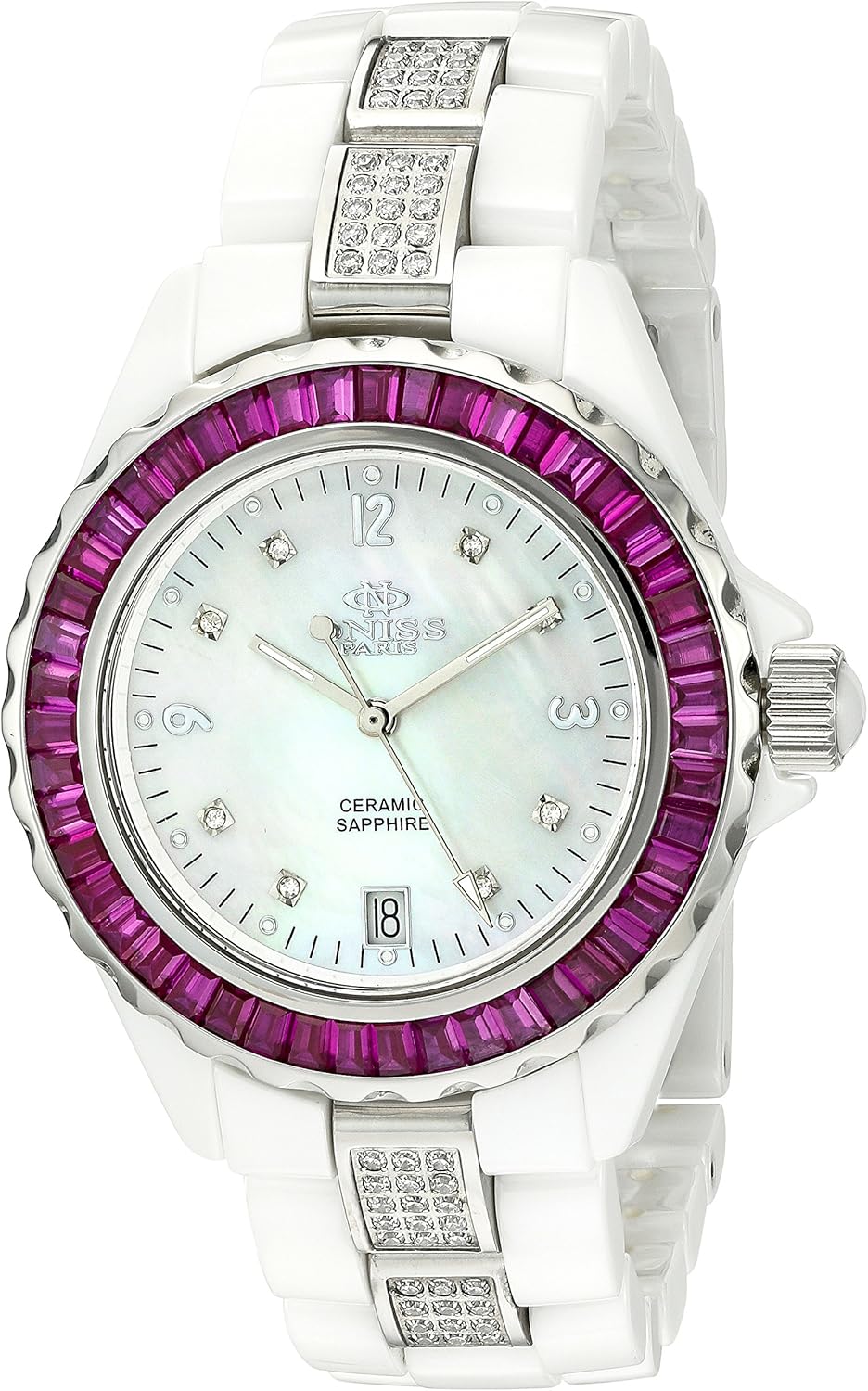 Oniss Paris Women's ON8890-L WHT/RED Princess Swiss Collection White ...