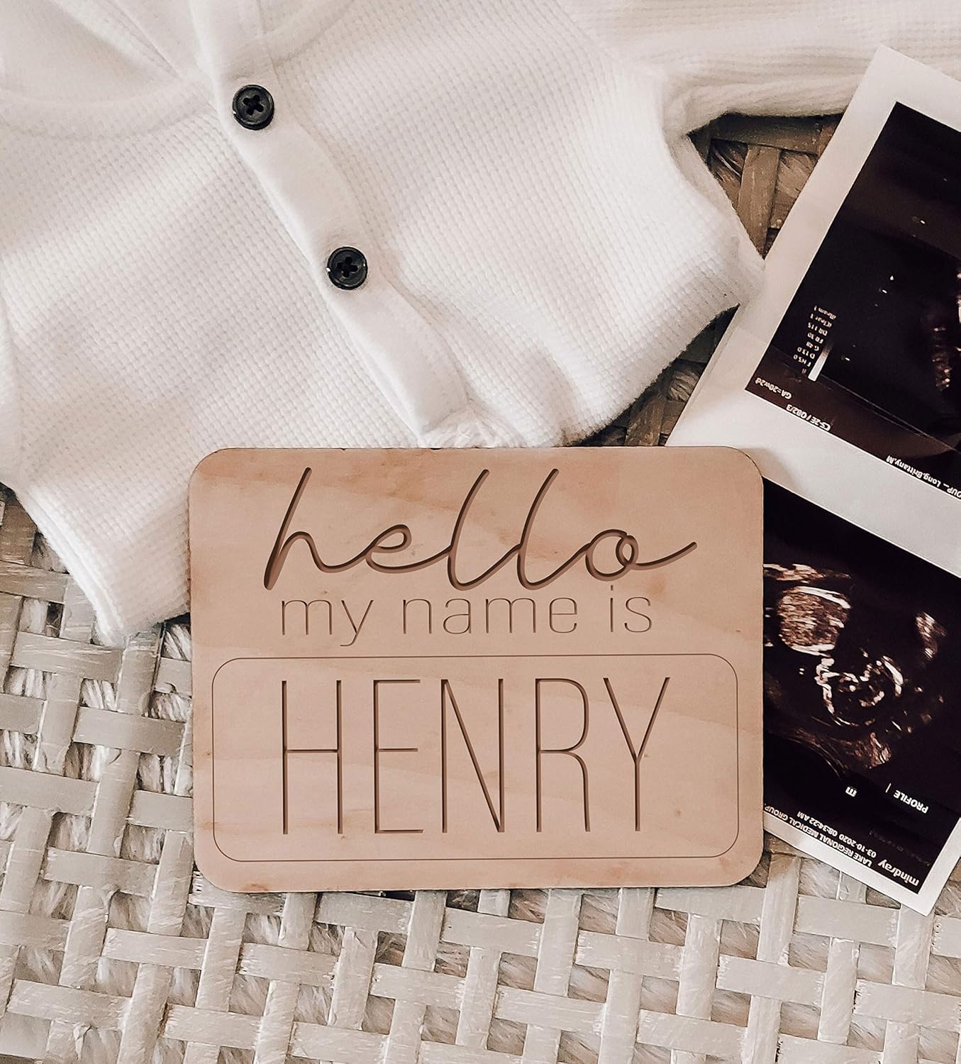 Amazon.com: Hello My Name Is Baby Announcement Newborn Baby Name Boy ...