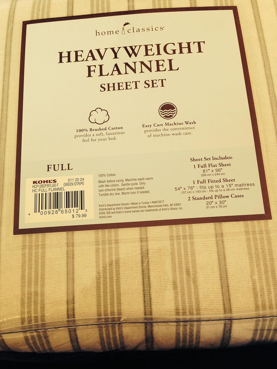 Amazon.com: Full Size Heavyweight Flannel Sheet Set Sage Green Sheets ...