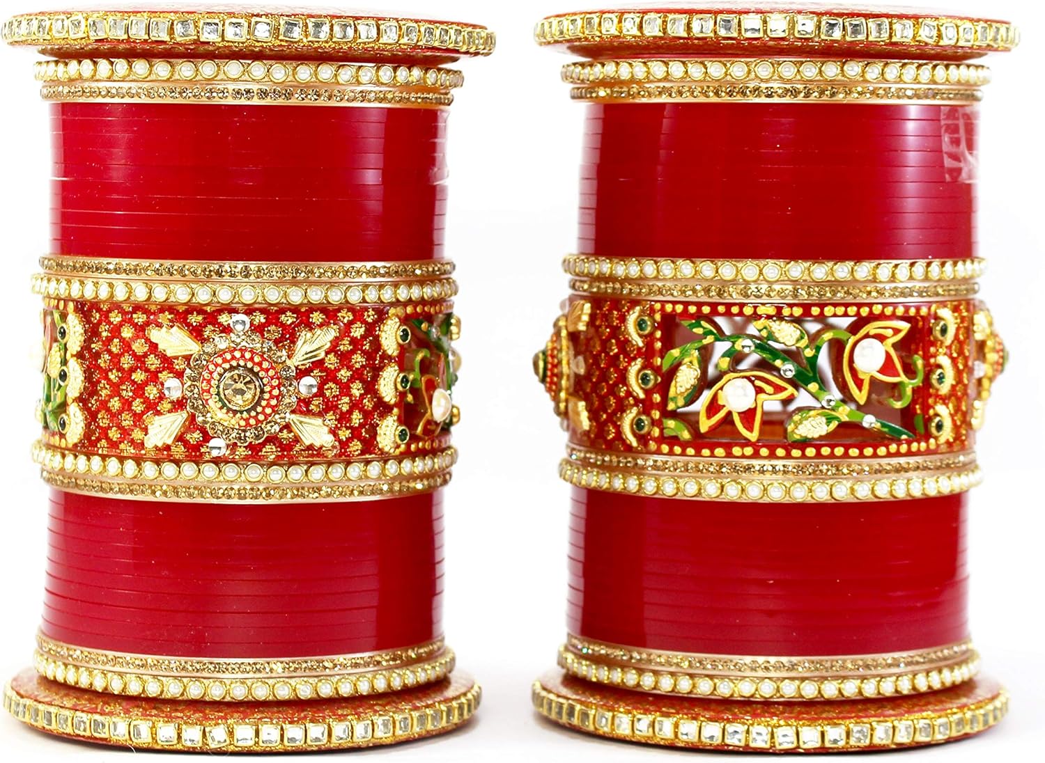 Buy Imprexis Store Ribbon and Flower Cutting Design Punjabi Bangles ...