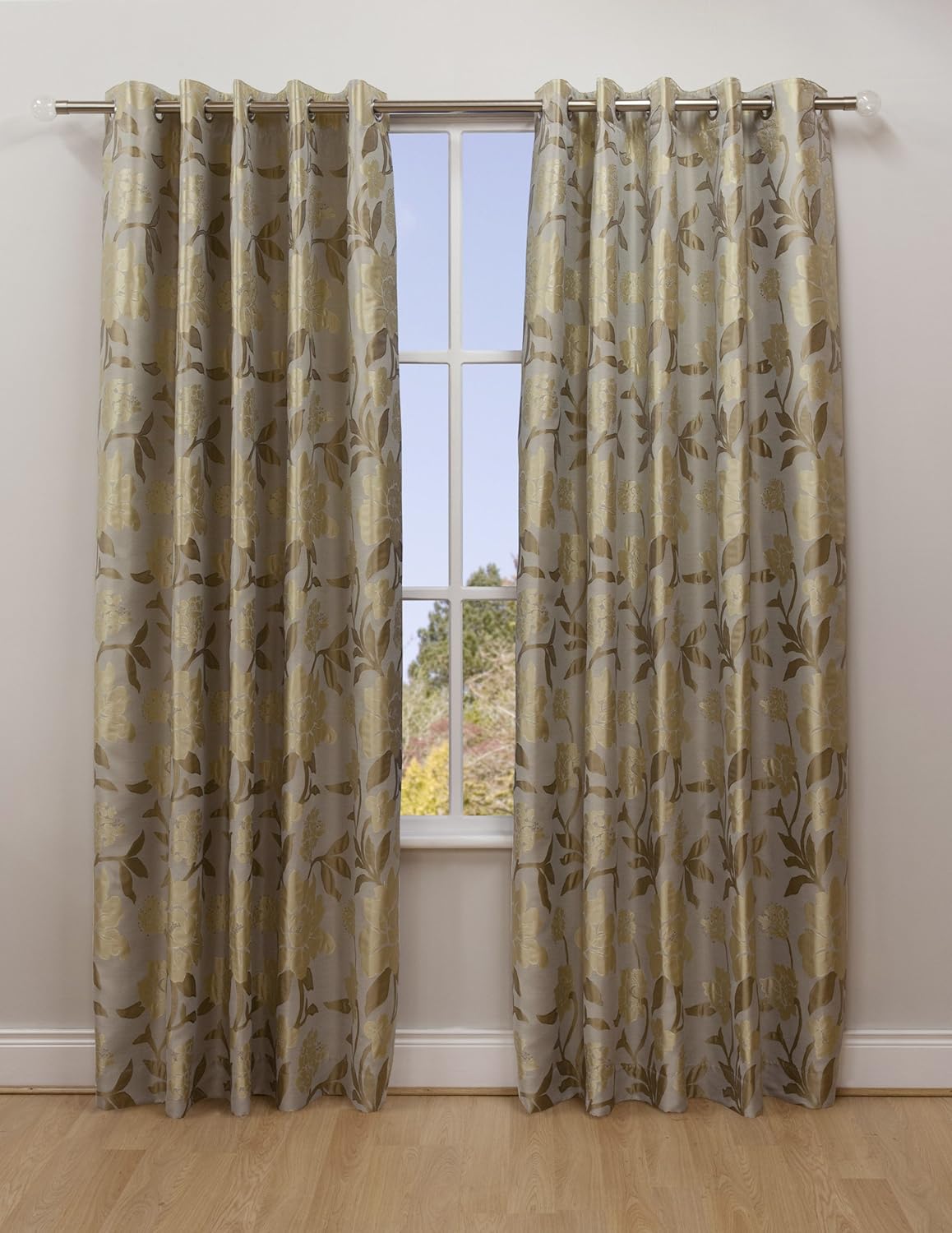ScatterBox 229 x 229 cm Wisteria Curtains, Beige: Amazon.co.uk: Kitchen ...