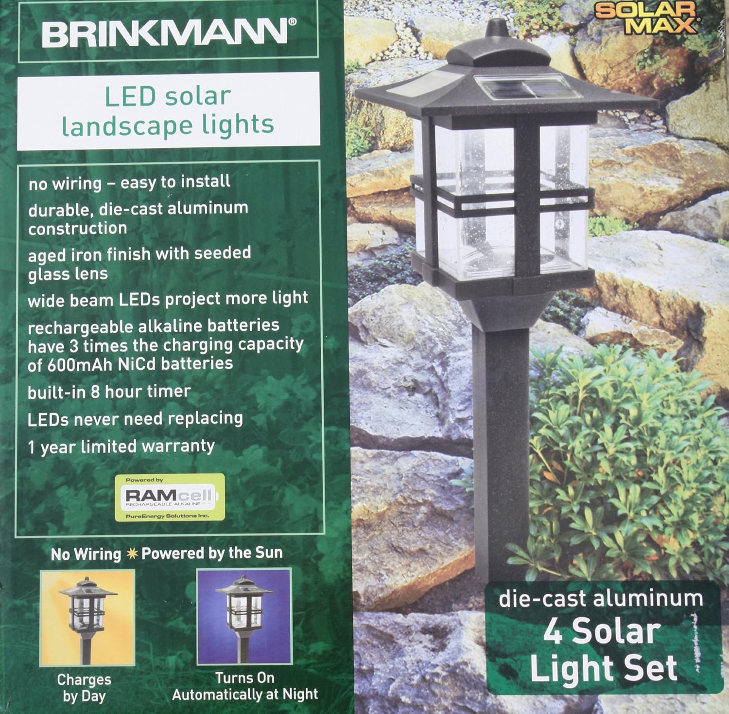 Brinkmann 4 LED Solar Landscape Lights - - Amazon.com