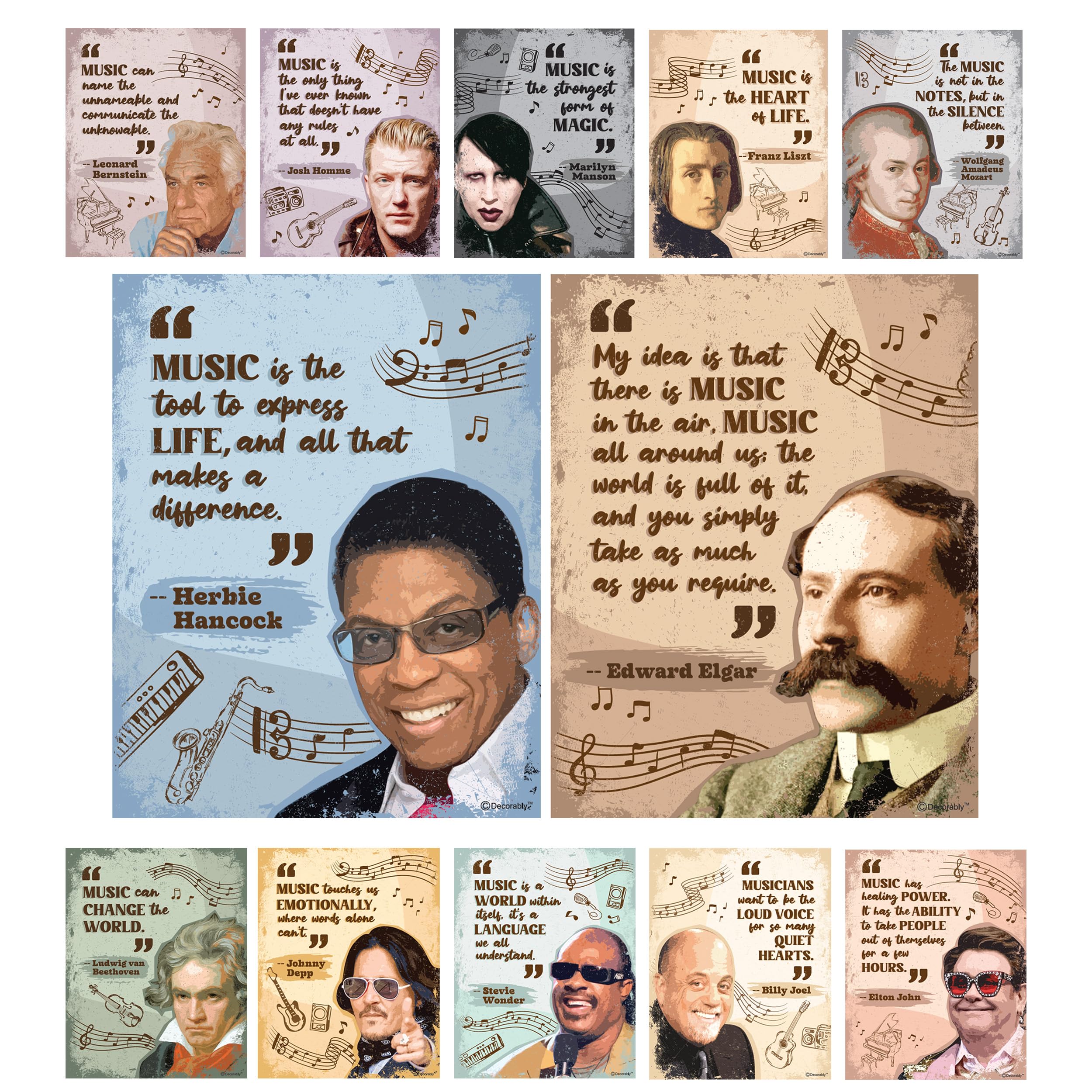 Mua 12 Music Classroom Posters - 11x14in Music Classroom Decor, Music ...