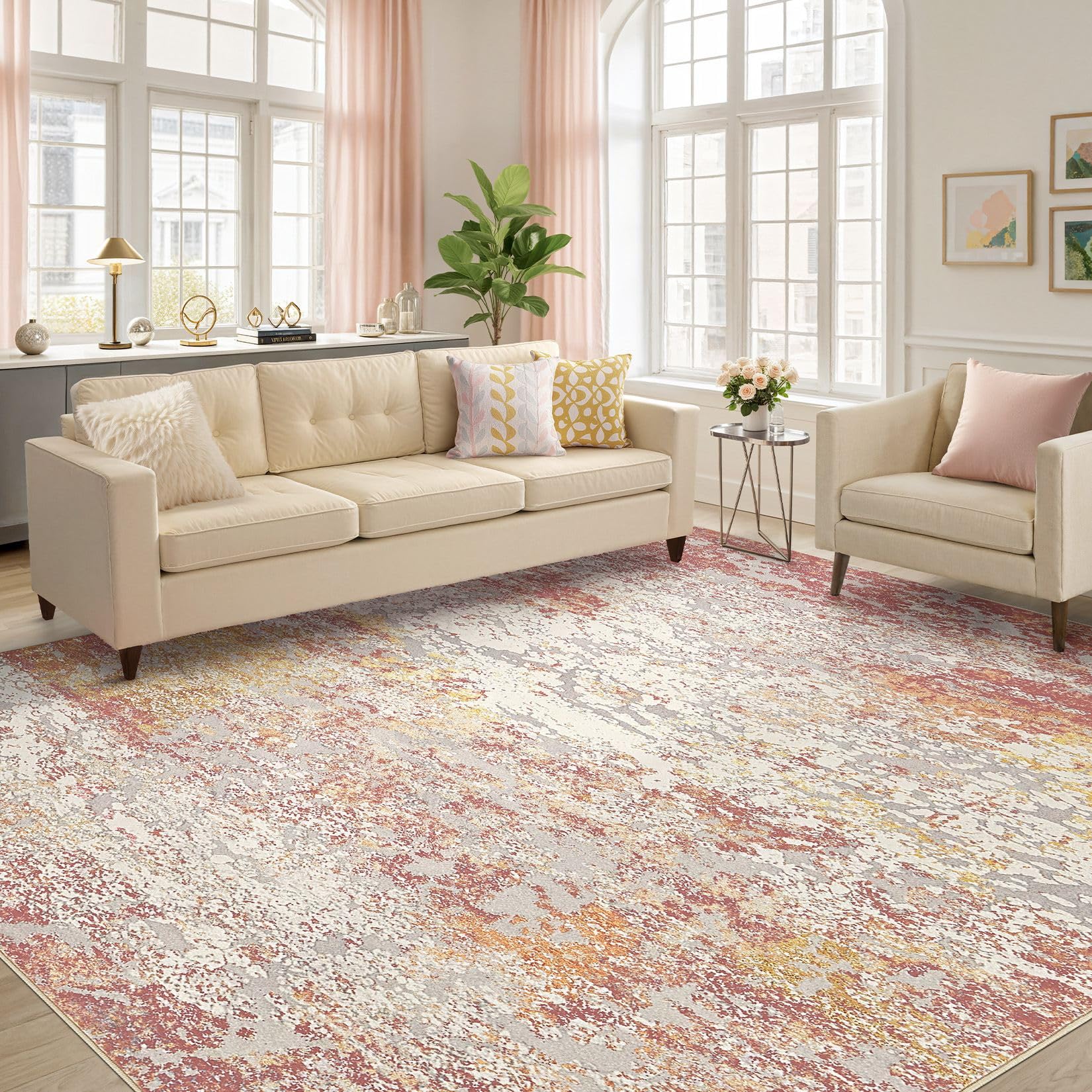 DMOYEST Area Rug Living Room Rugs - 9x12 Washable Large Soft Indoor ...
