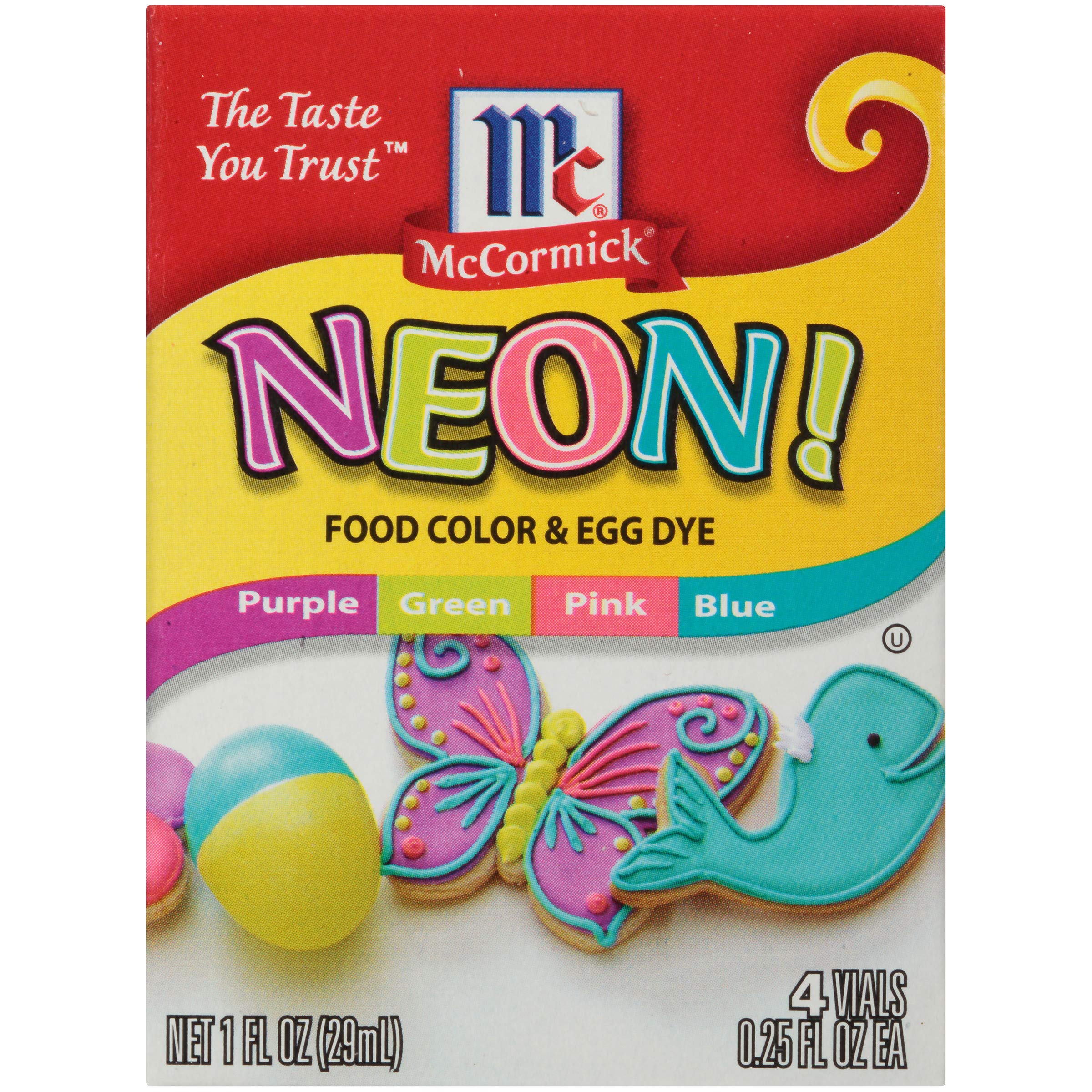 Buy McCormick Neon Assorted Food Color & Egg Dye,1 fl oz,4 Count Online ...
