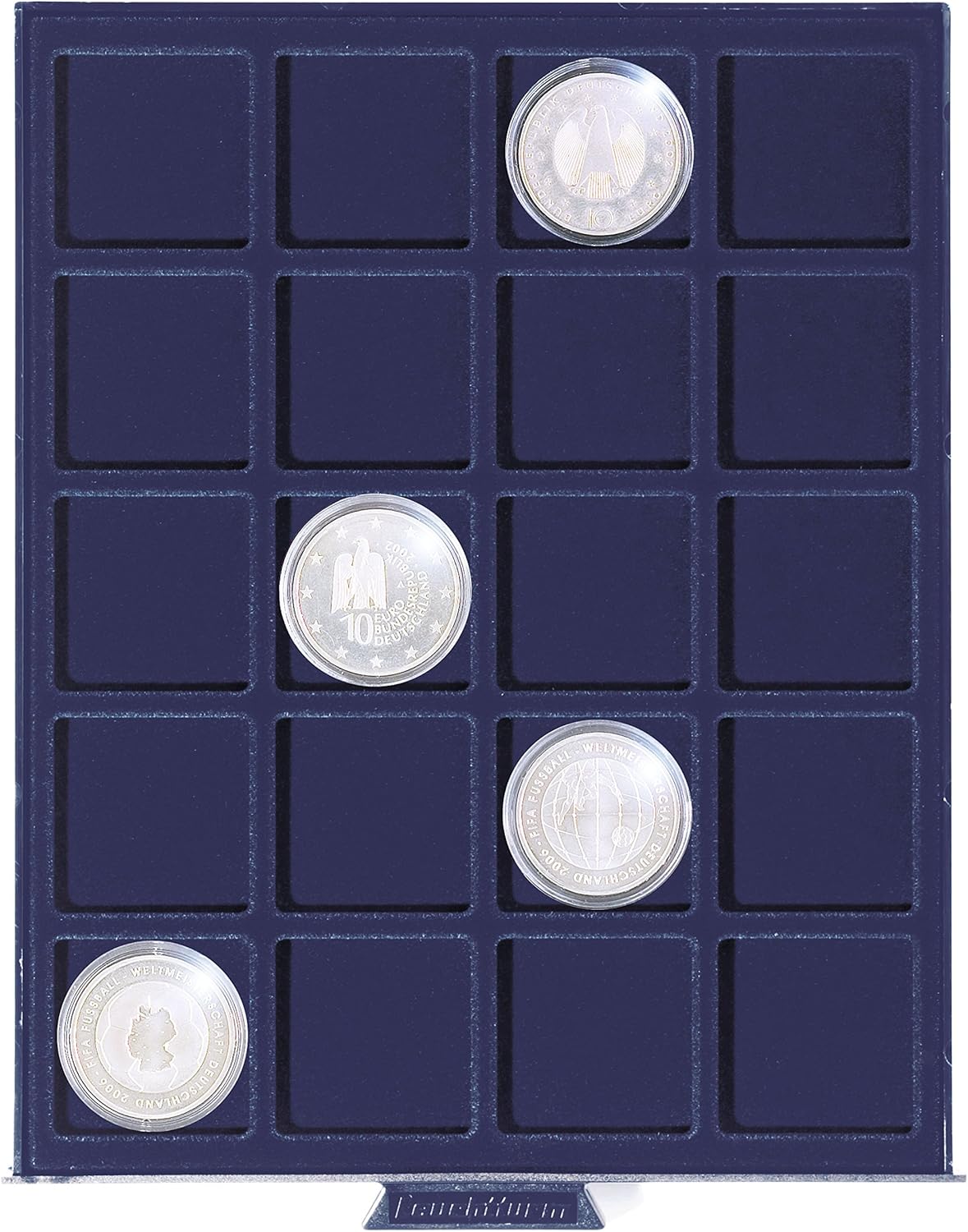 Lighthouse coin box SMART, with 20 square compartments up to 41 mm Ø ...