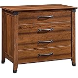 Amazon.com: Sauder Carson Forge Bookcase with Doors, Milled Cherry ...