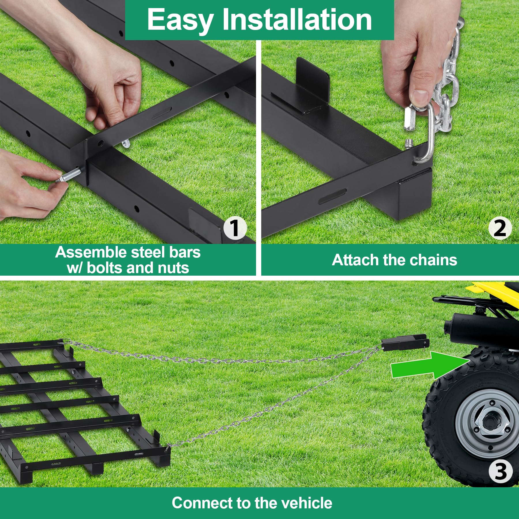 Mua Toriexon 4 FT Drag Harrow Driveway Grader, Heavy Duty Power Rake ...