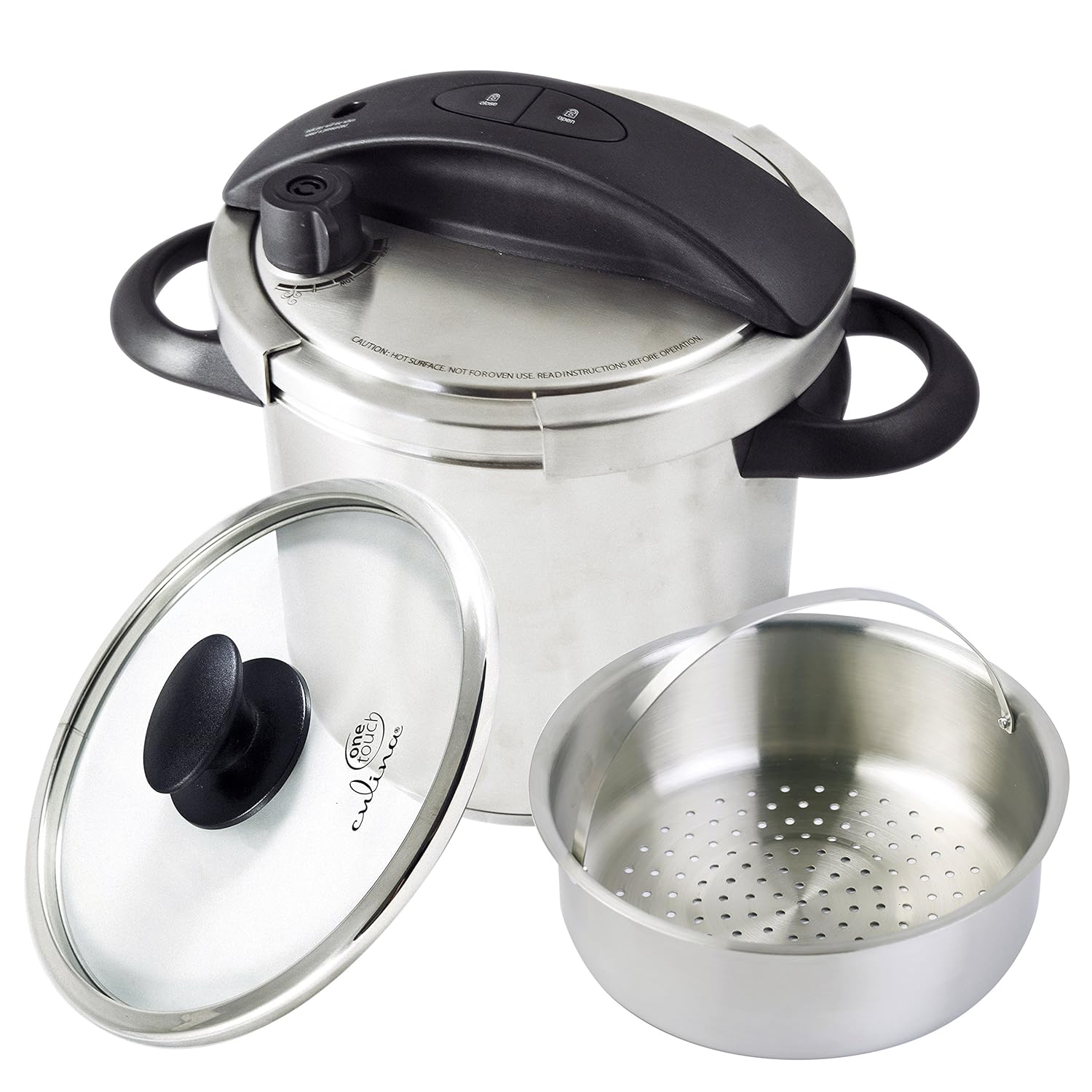 Culina One-Touch Pressure Cooker. Stovetop, 6 Qt. Stainless Steel With ...