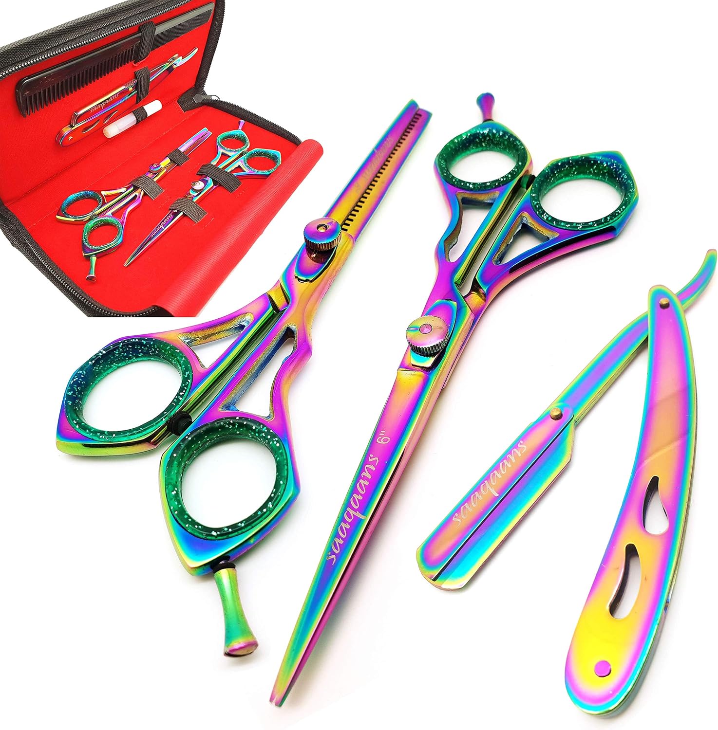 Saaqaans SQS-05 Professional Barber Scissors Set - Package includes 1 x ...