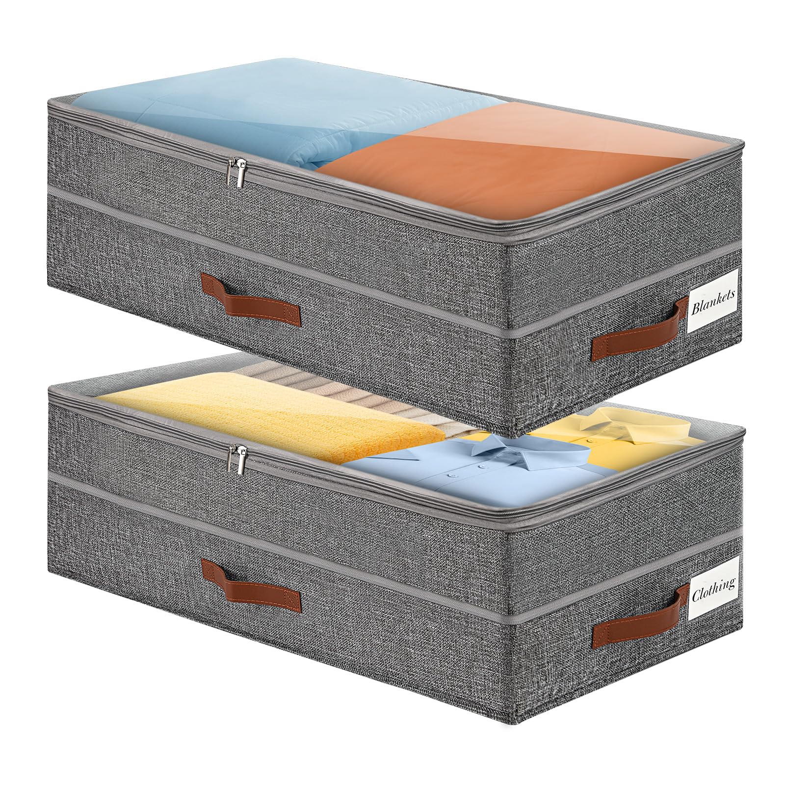 Extensible Extra Large Under Bed Storage Container Bins Set of 2 ...