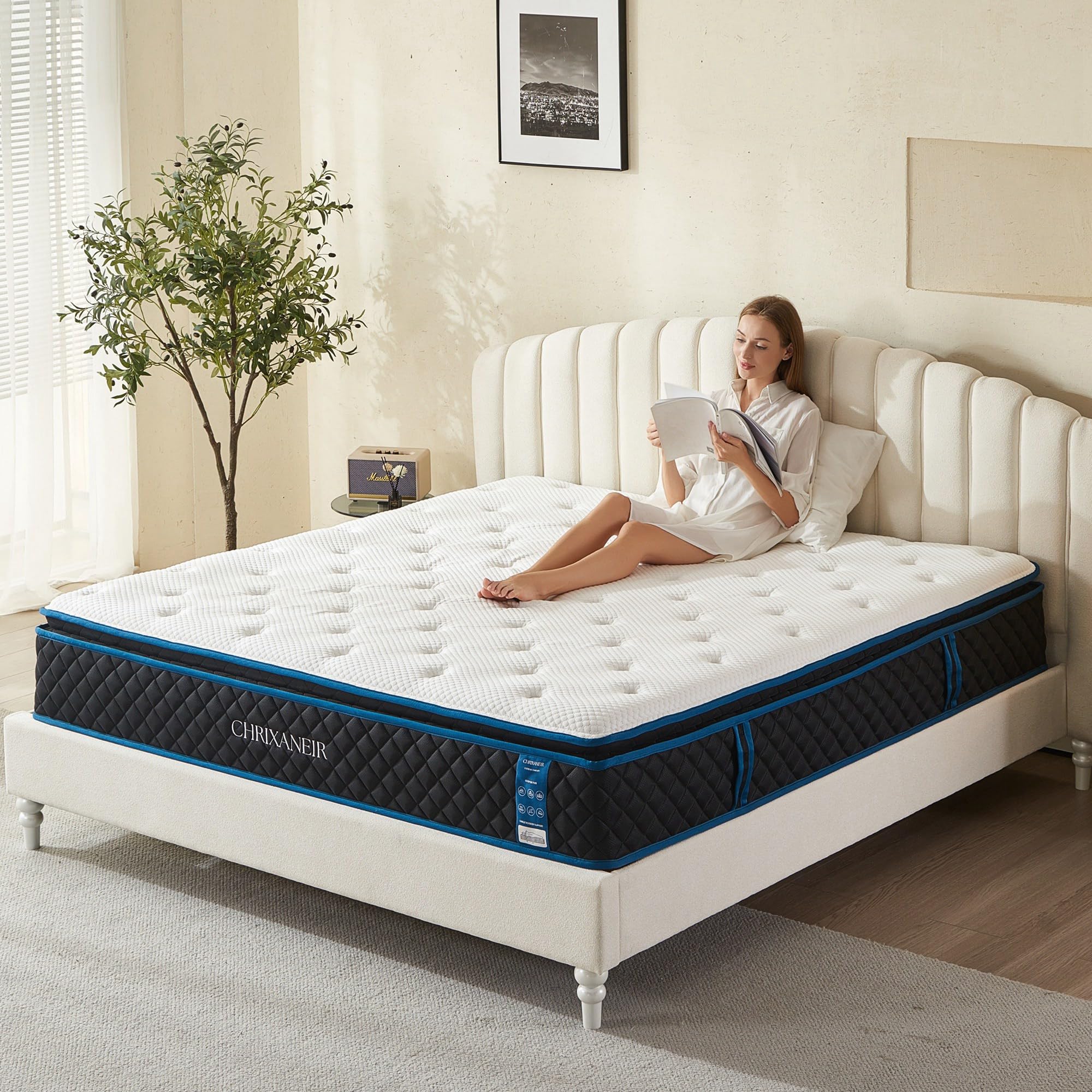 CHRIXANEIR 12 Inch Hybrid Mattress, Medium Firm Gel Memory Foam ...