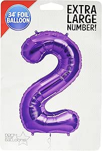 Amazon.com: Northstar Balloons Number 2 - Purple Helium Foil Balloon ...