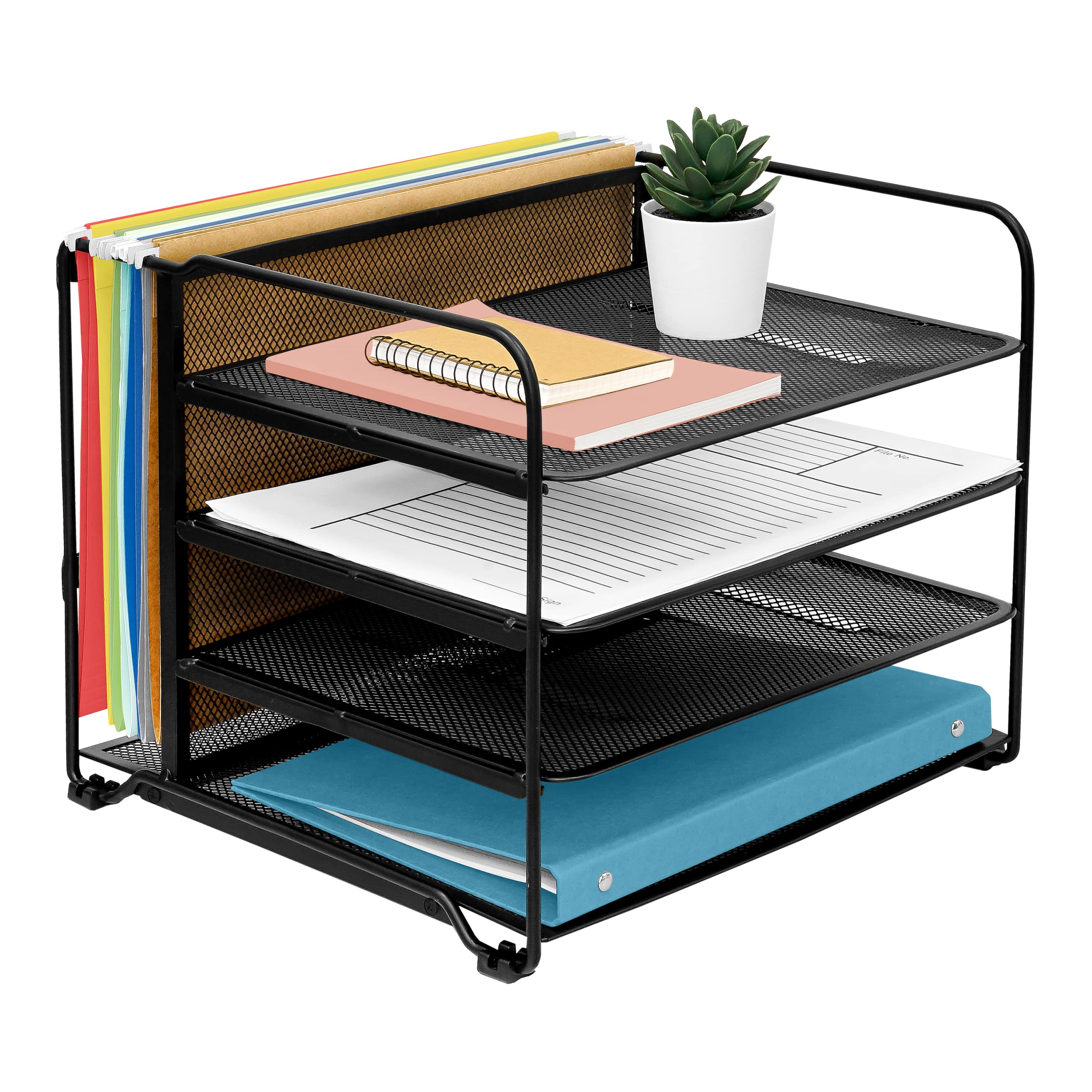 CAXXA 4 Tier Mesh Document Trays with Vertical Upright Section for ...