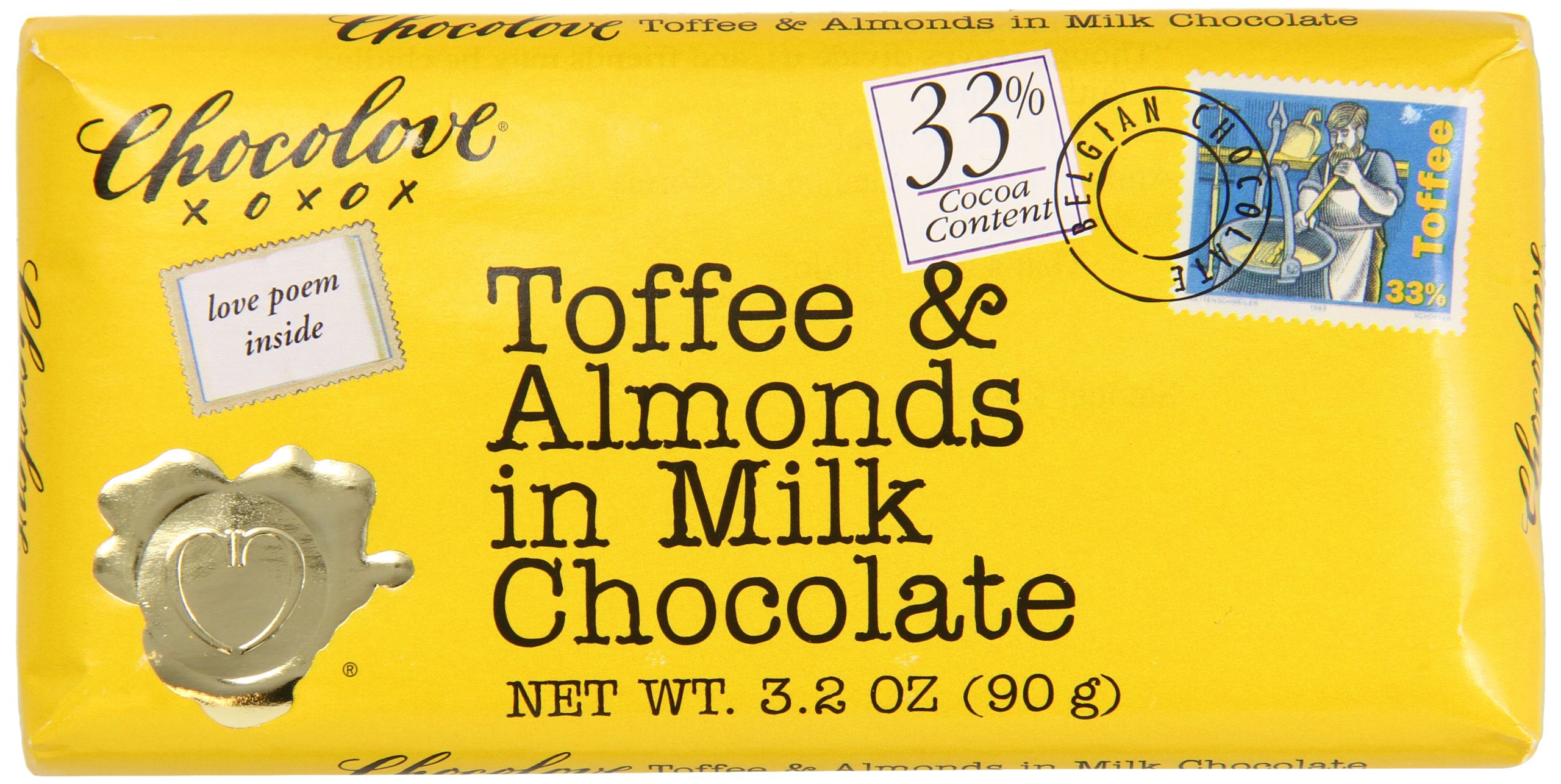 Amazon.com : Chocolove Chocolate Bar, Pretzel in Milk Chocolate, 2.9 ...