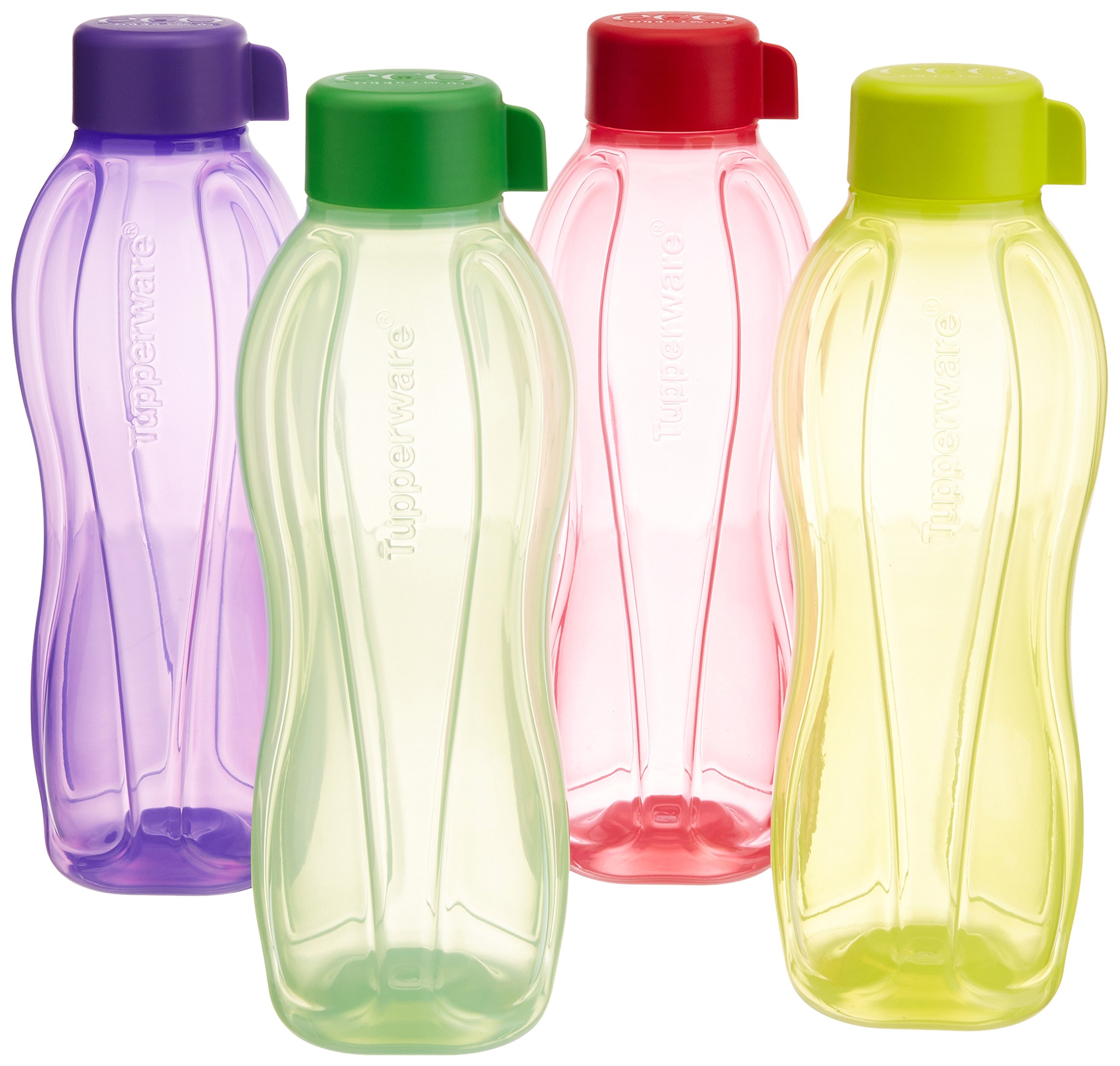 Tupperware Aquasafe Water Bottle Set 1 Litre Set Of 4 Multicolor