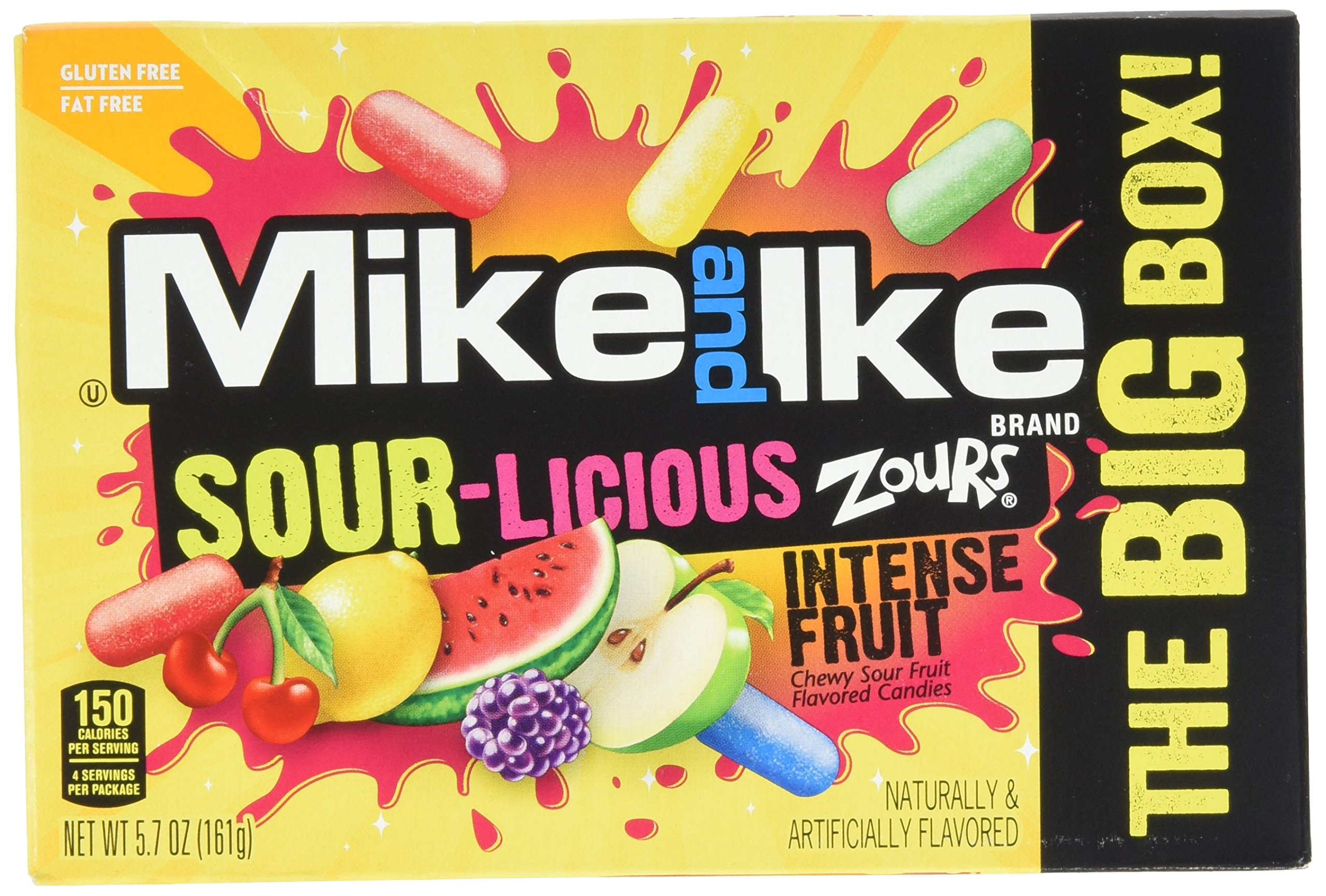 Amazon.com : Mike And Ike Sour-Licious Zours Sour Candy Movie Theater ...