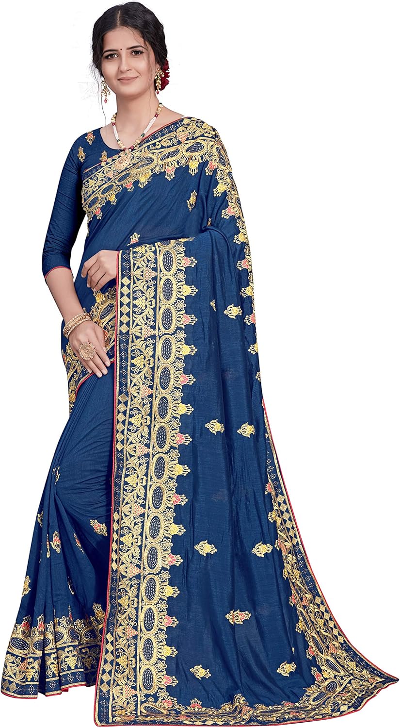 Ropa de mujer india tradicional ropa de boda bordado sari con blusa ...