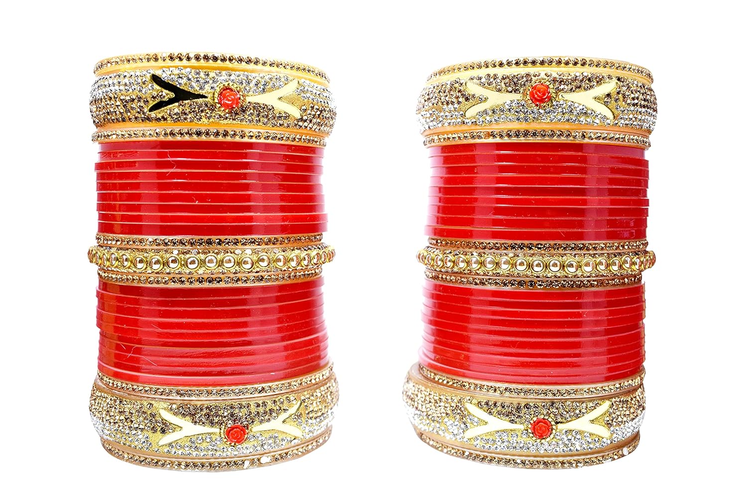 Buy Red Designer Chura Bridal Pure Traditional Punjabi Choora Fashion ...