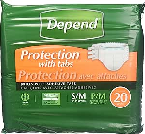 Depend Fitted Maximum Protection Briefs -- Size Small/Medium Case/60 ...