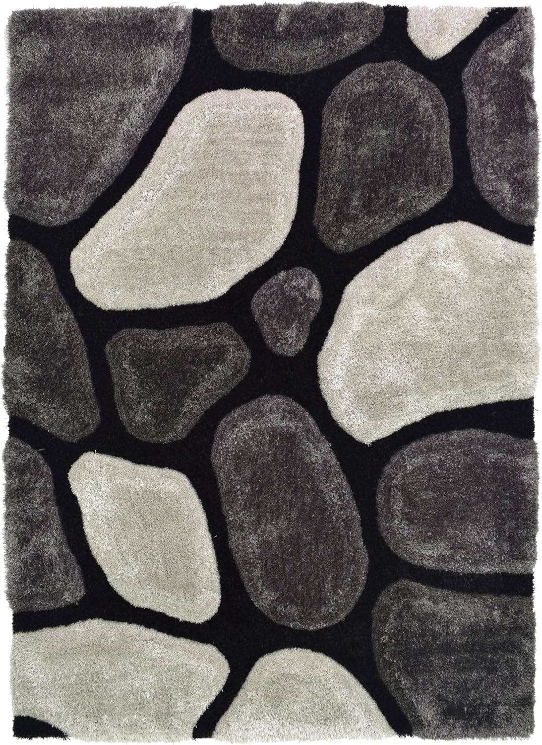 AHOC EXTRA LARGE BLACK & GREY THICK SOFT SUMPTUOUS 3D DEEP TEXTURED ...