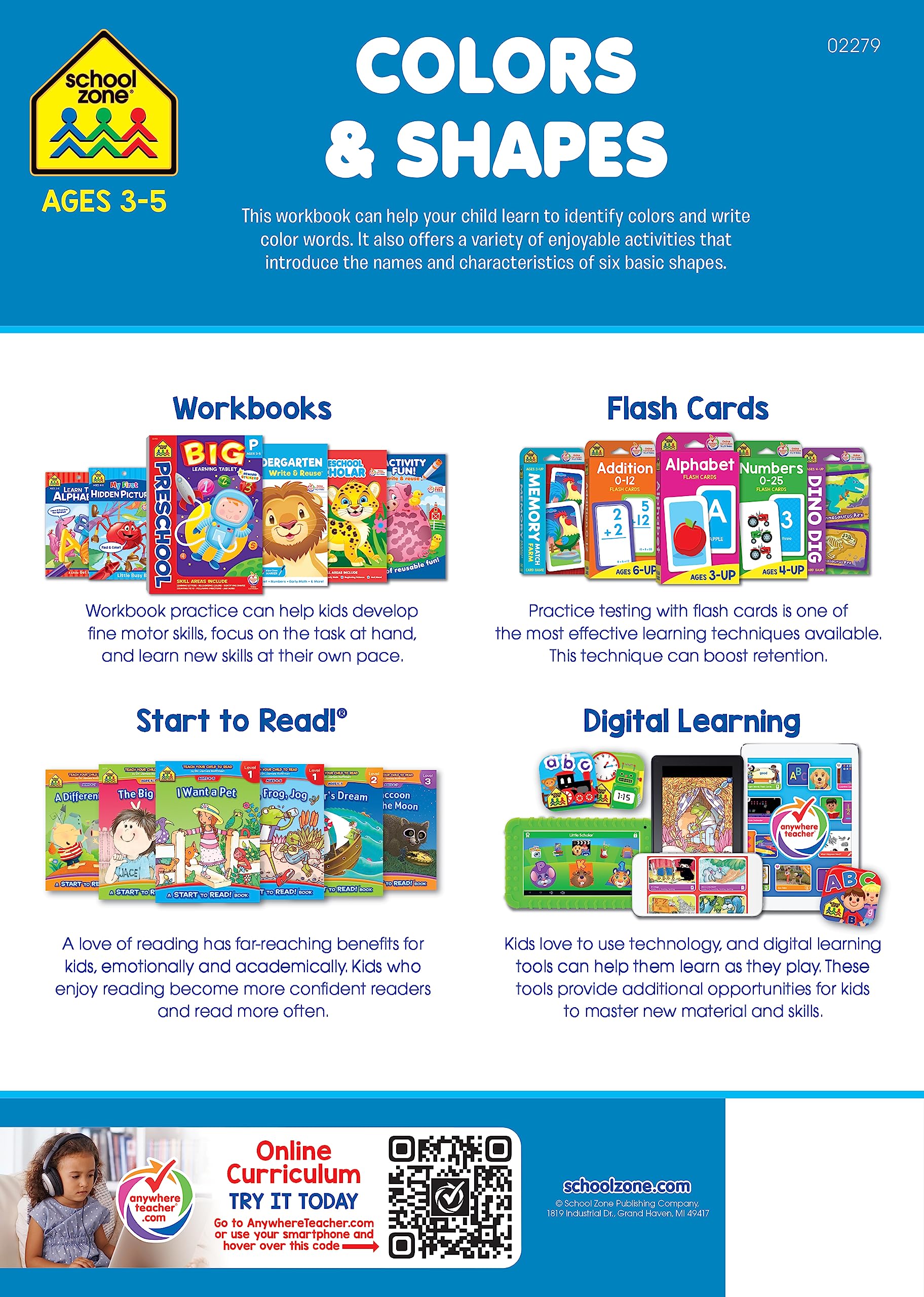 Mua School Zone Colors & Shapes Workbook: 64 Pages, Preschool ...
