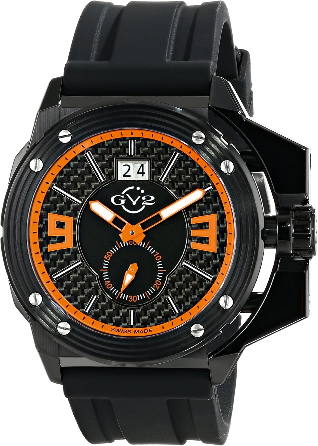 GV2 Men's Analog Quartz Watch with Silicone Strap 9402 : Amazon.co.uk ...