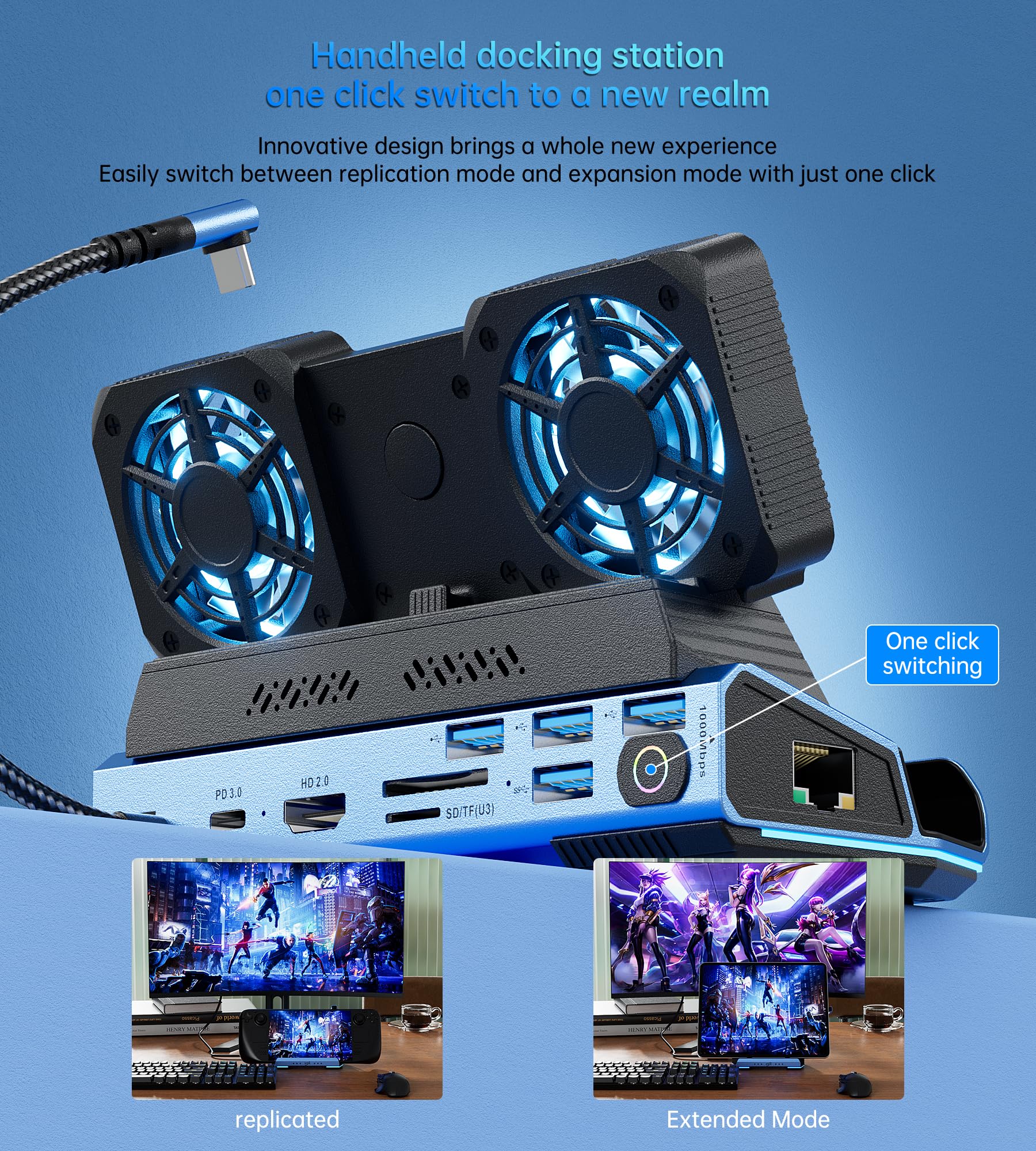 Mua YCE 14-in-1 Disassembly Cooling Fans Steam Deck Docking Station ...